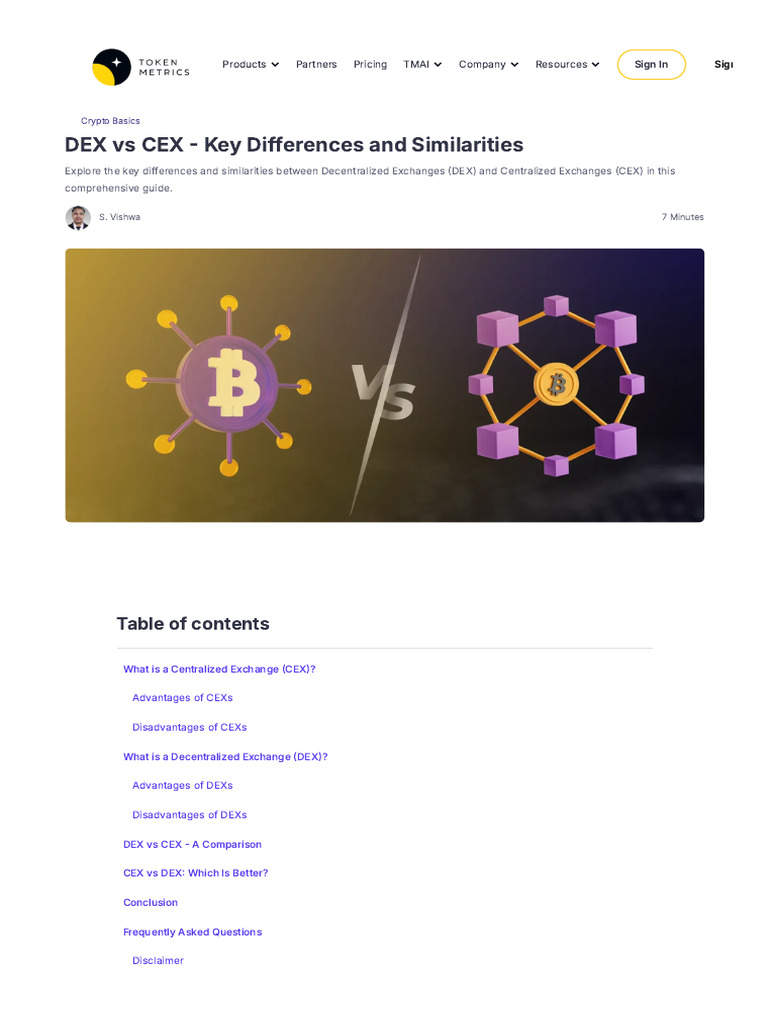 DEX vs CEX: Key Differences Explained | PDF | Business | Private Sector