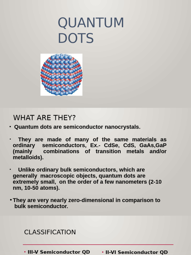 Quantum dots | PDF | Semiconductors | Photovoltaics