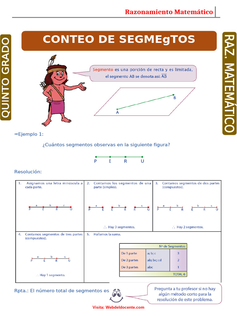 Conteo de Segmentos para Quinto Grado de Primaria | PDF