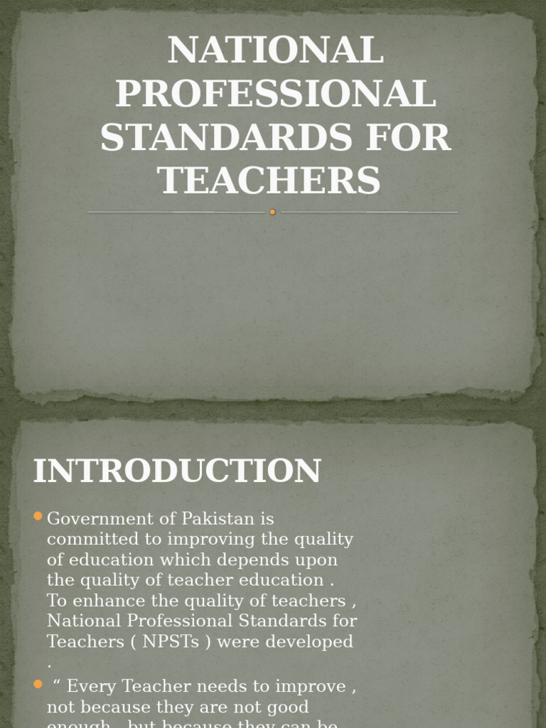 National Standards for Teacher Excellence | PDF | Educational ...
