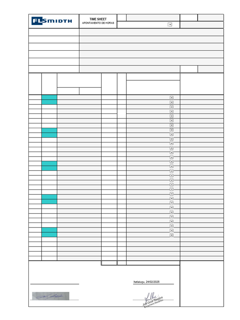 Time Sheet - 25MSTH573 | PDF