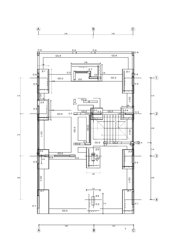 Plano Estructural Model (1) 2222 | PDF