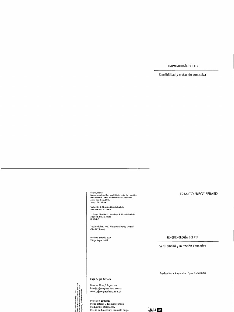 Berardi - Fenomenología del fin | PDF