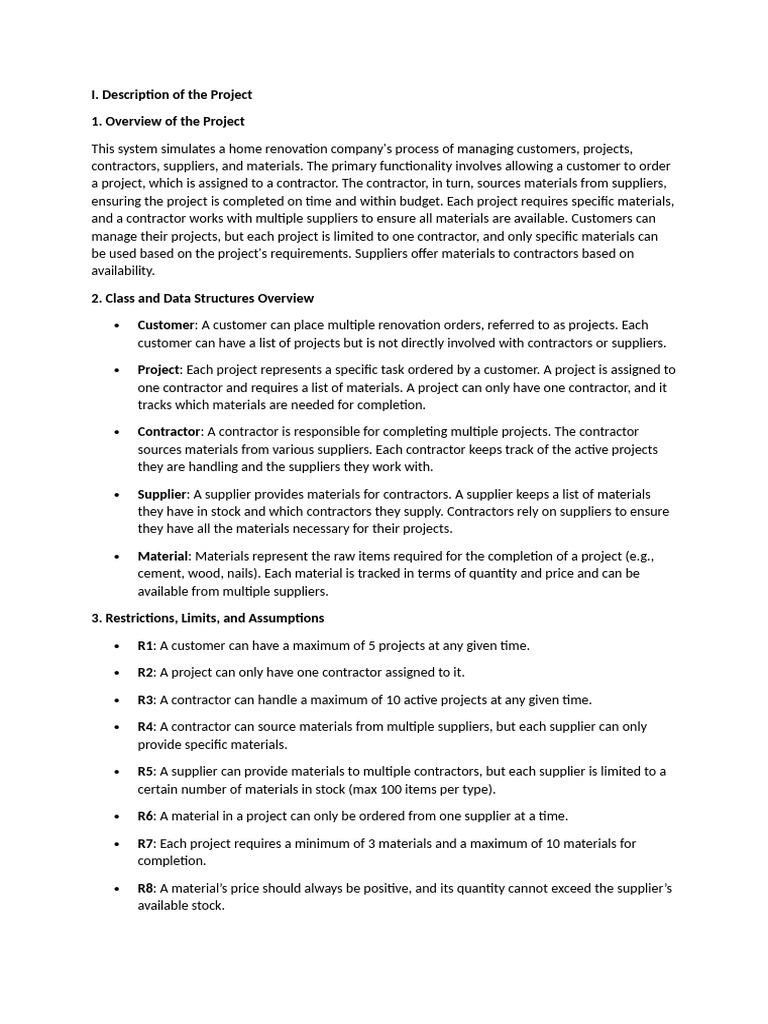 Home Renovation Project Management System | PDF