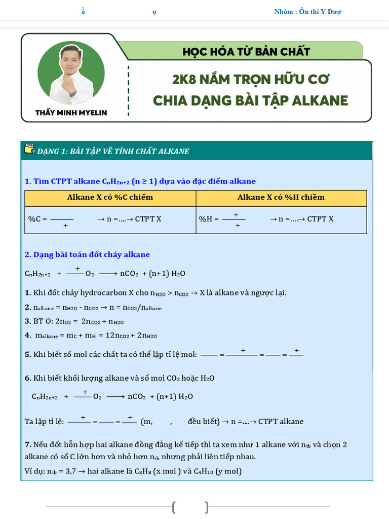 Chia Dạng BT Alkane (08-02) | PDF
