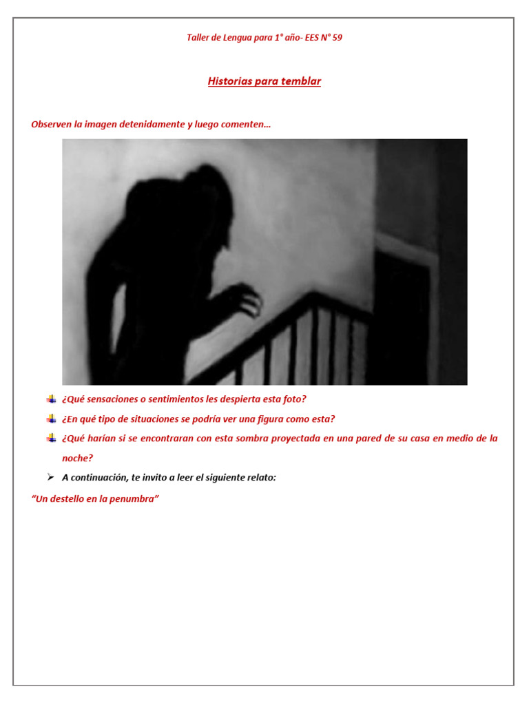 Taller de Lengua para 1° Año - EES 59 | PDF