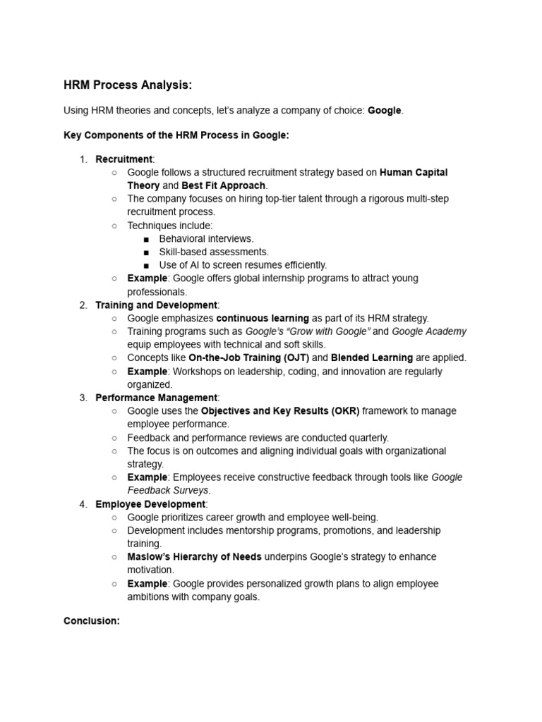 HRM Process Analysis | PDF | Human Resource Management | Employee Relations