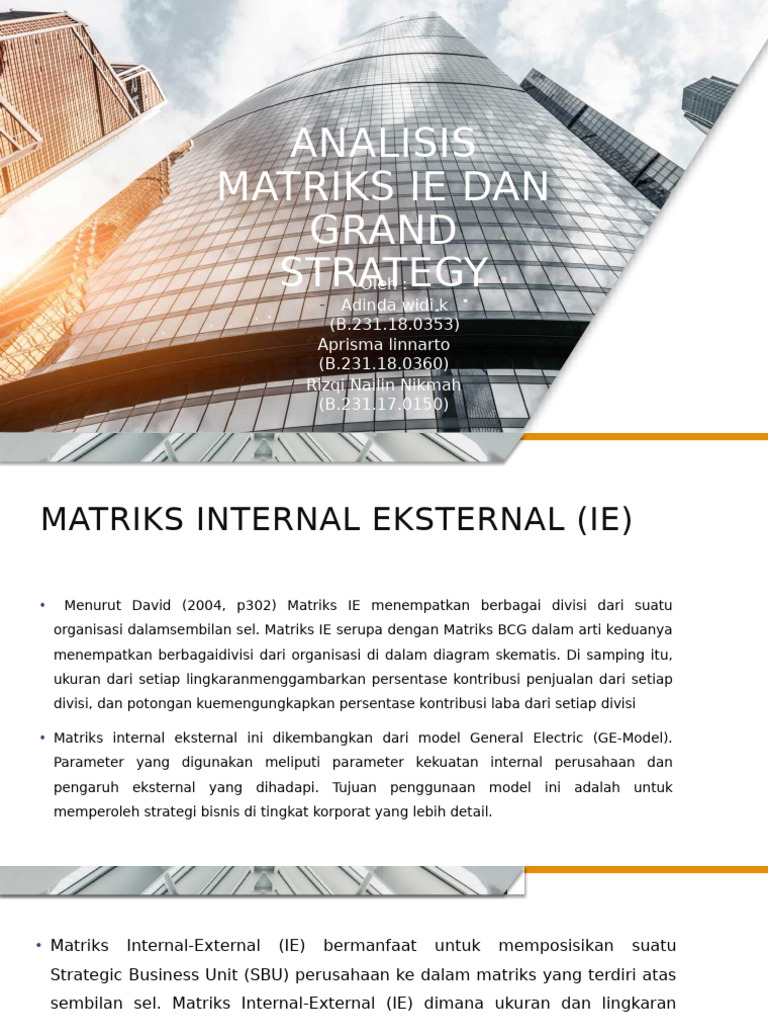 KELOMPOK 7-BAB 8 (Analisis Matriks Ie Dan Grand Strategy) | PDF
