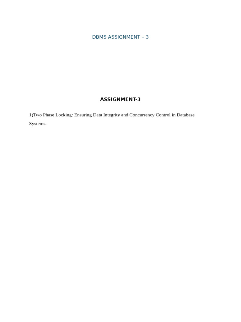 Two Phase Locking in DBMS Explained | PDF