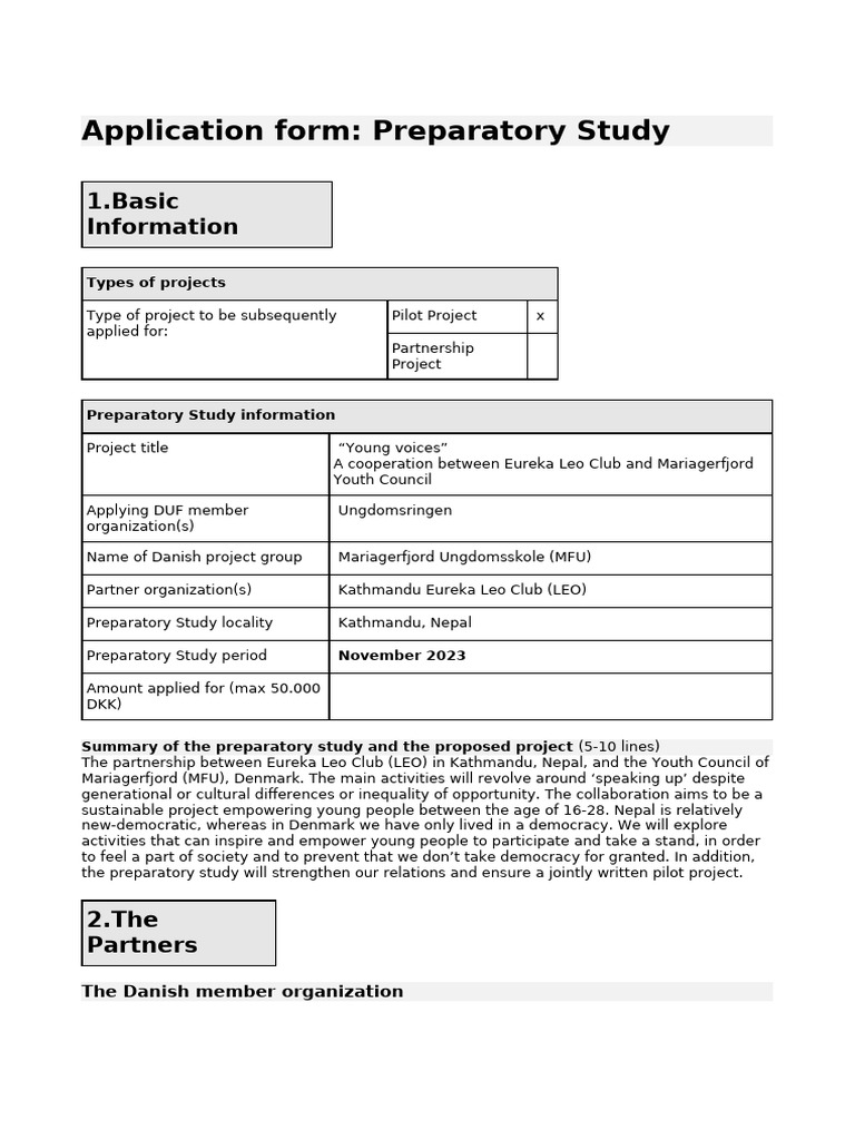 Preparatory-Study Ungdomsringen | PDF