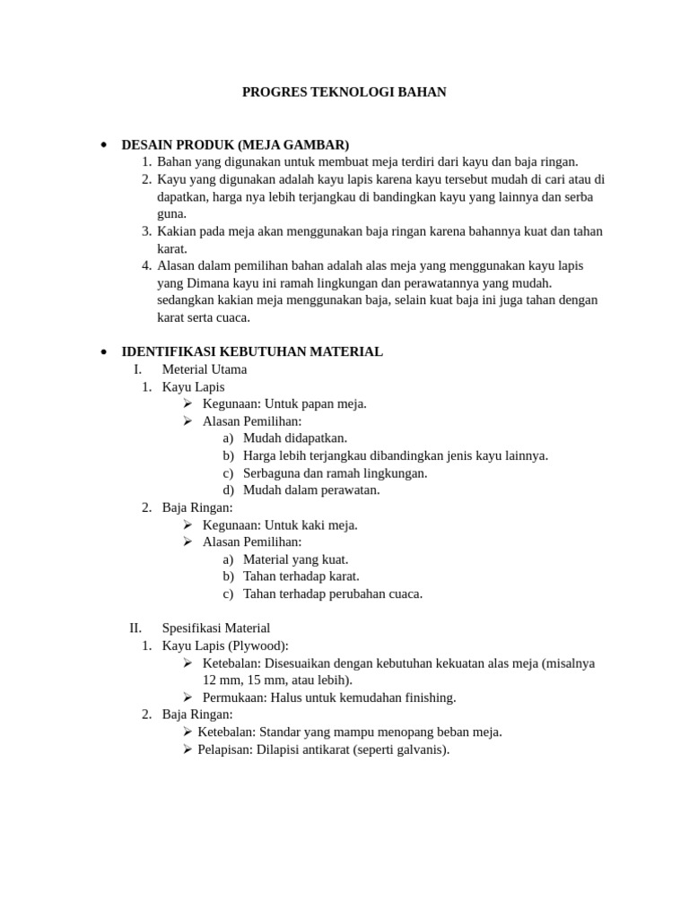 Progres Teknologi Bahan | PDF