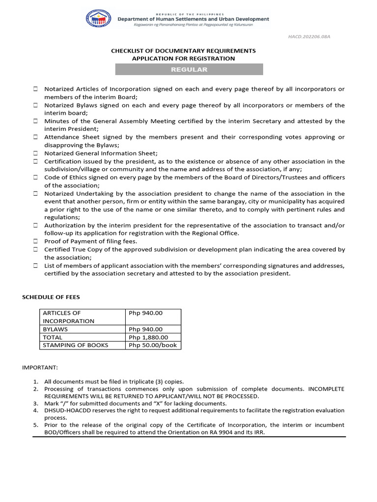 CHECKLIST OF DOCUMENTARY REQUIREMENTS | PDF | Notary Public | Articles ...