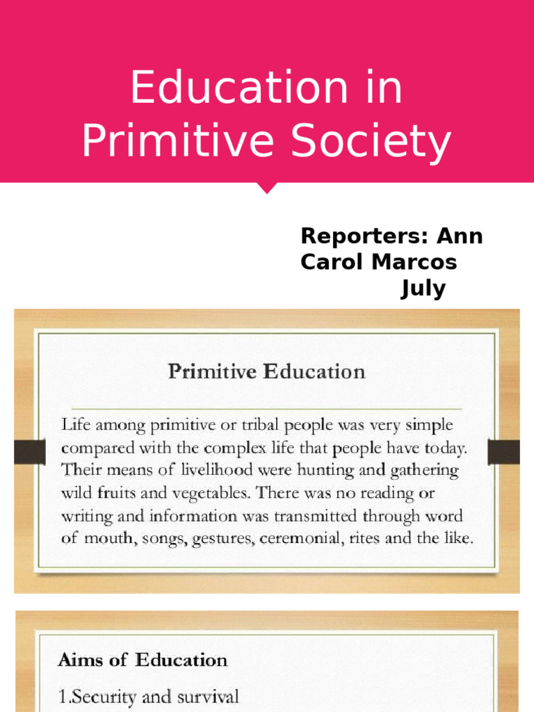 Education in Primitive Society 2 | PDF