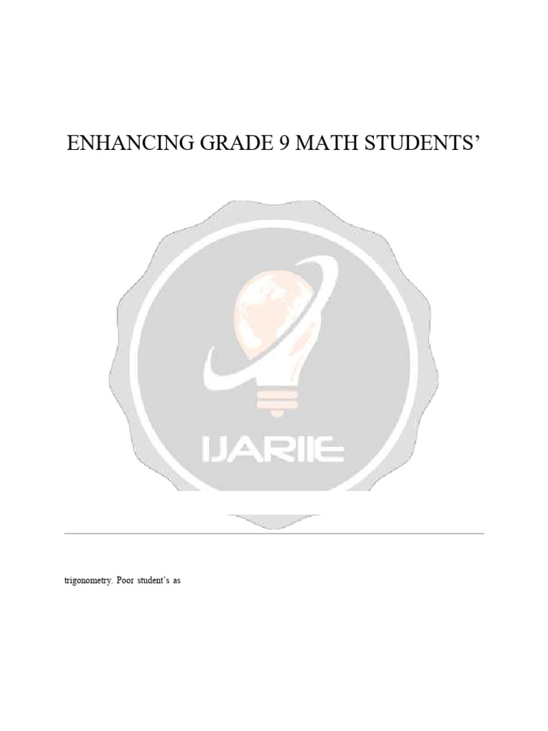 Interactive Mathematical Applications A Factor On Enhancing Grade 9 ...