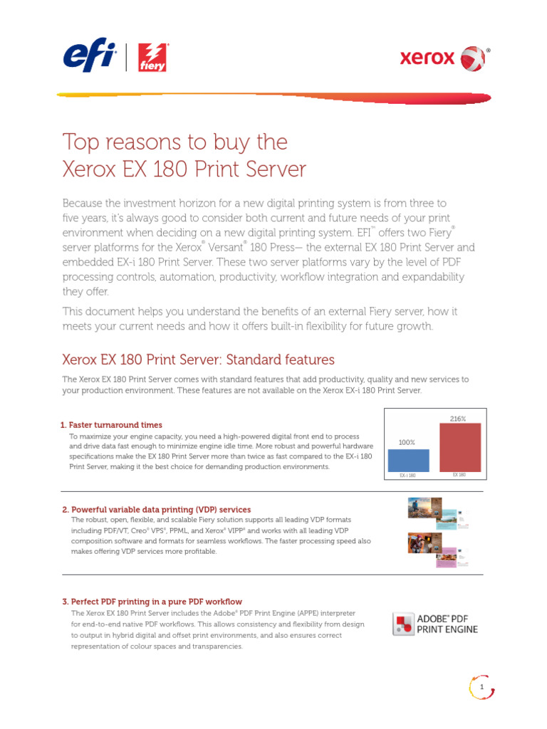 Efi Fiery Xerox Ex Exi 180 12 Comparison Ds en Us | PDF | Computer Engineering | Computing