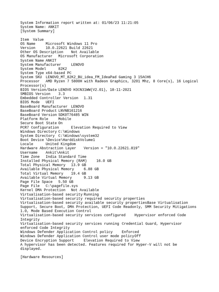 Sys Info | PDF | Ip Address | Device Driver