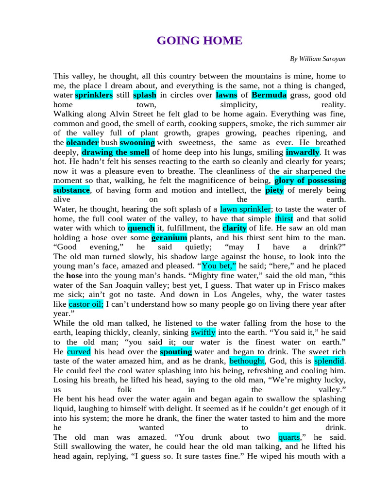 Going Home Pdf Water