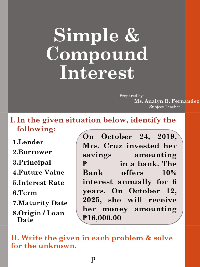 Simple & Compounded Interest Quiz | PDF