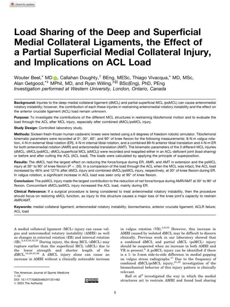 Beel Et Al 2024 Load Sharing of The Deep and Superficial Medial ...