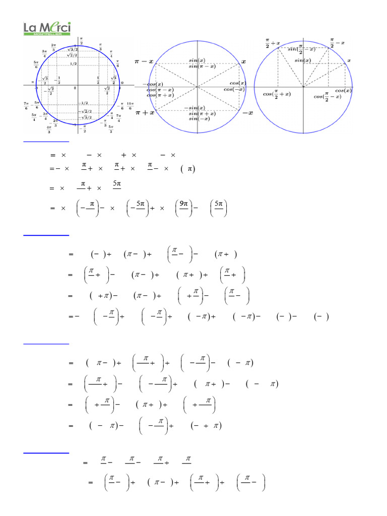 Chap 04 - Ex 3A - Formules de trigonométrie - CORRIGE | PDF