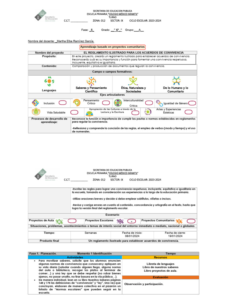 Reglamento Ilustrado para Convivencia Escolar | PDF | Escuelas ...