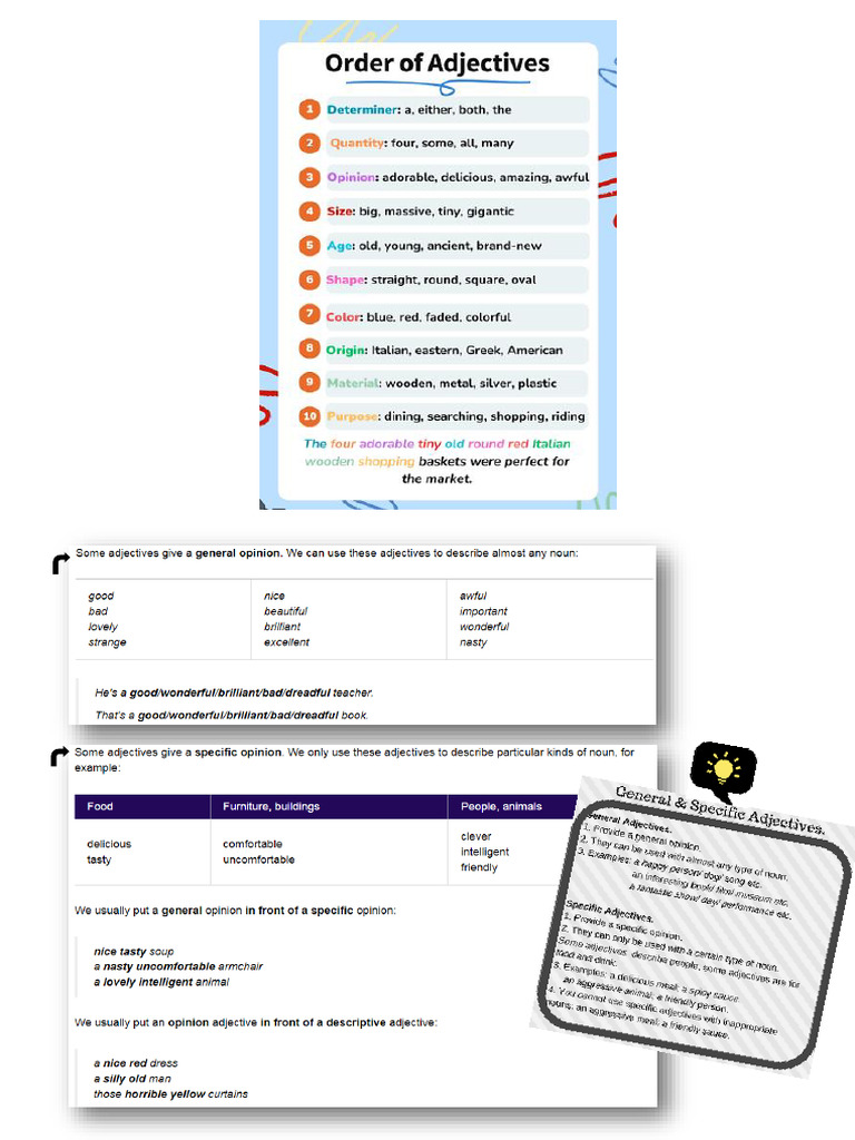 Adjectives ORDER | PDF
