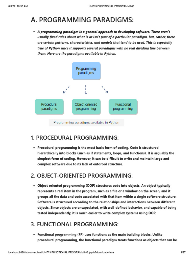 Unit-3 Functional Programming | PDF | Object Oriented Programming | Programming Paradigms