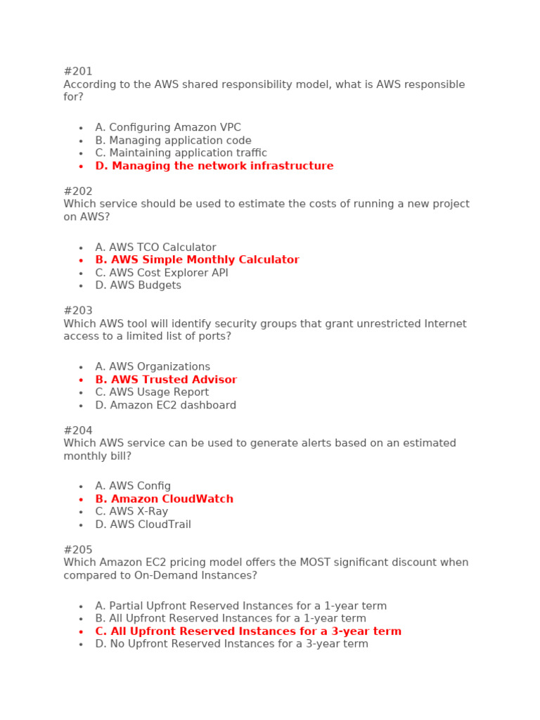 Real Exam Practice Question Aws CCP 201 - 300 | PDF | Amazon Web ...