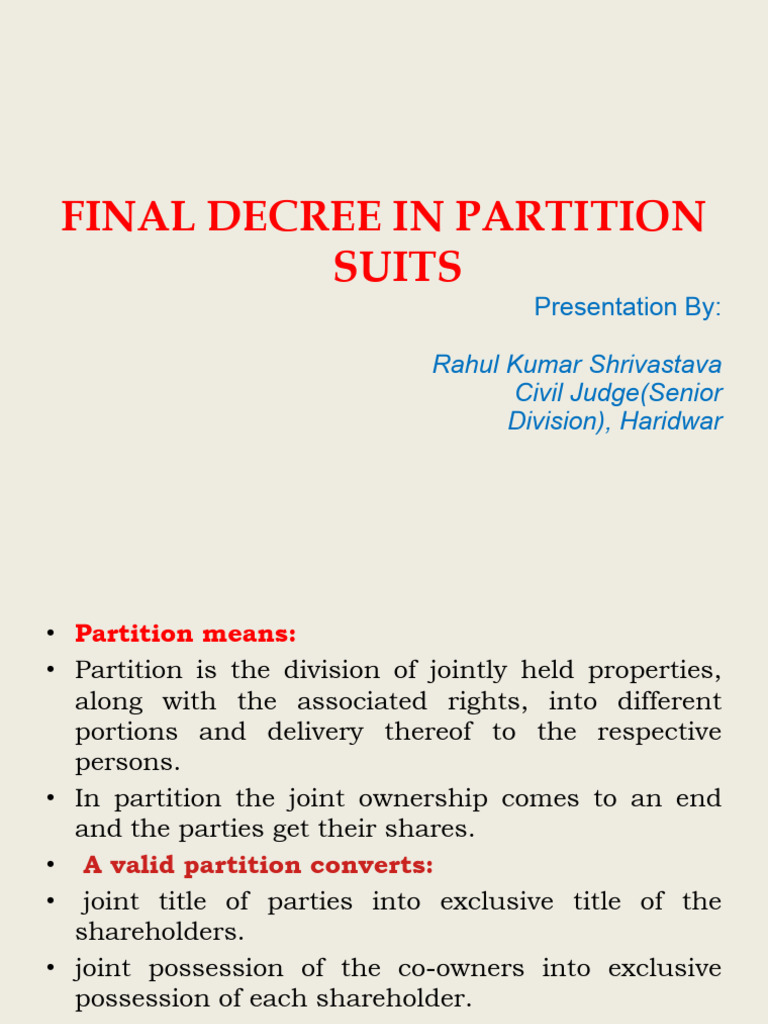 Final Decree in Partition Suit | PDF | Lawsuit | Property