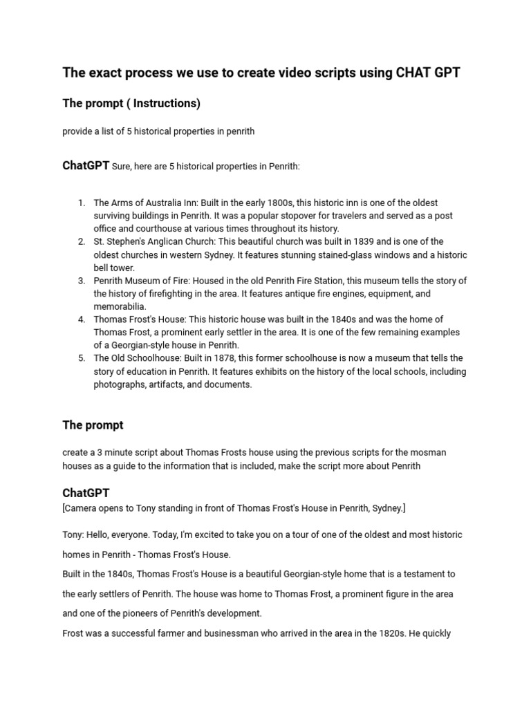 How To Use ChatGPT For Creating Scripts | PDF | Sydney