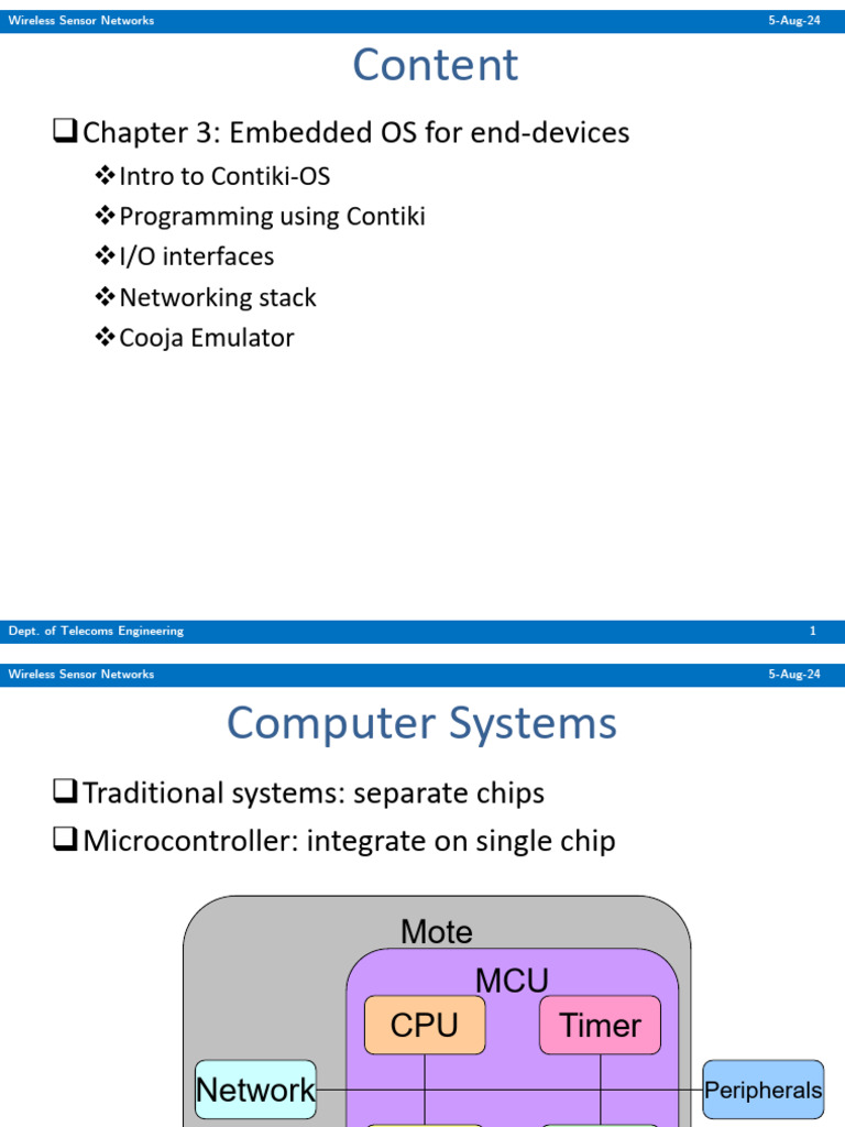Ch03-Embedded OS for WSNs | PDF | Operating System | Thread (Computing)
