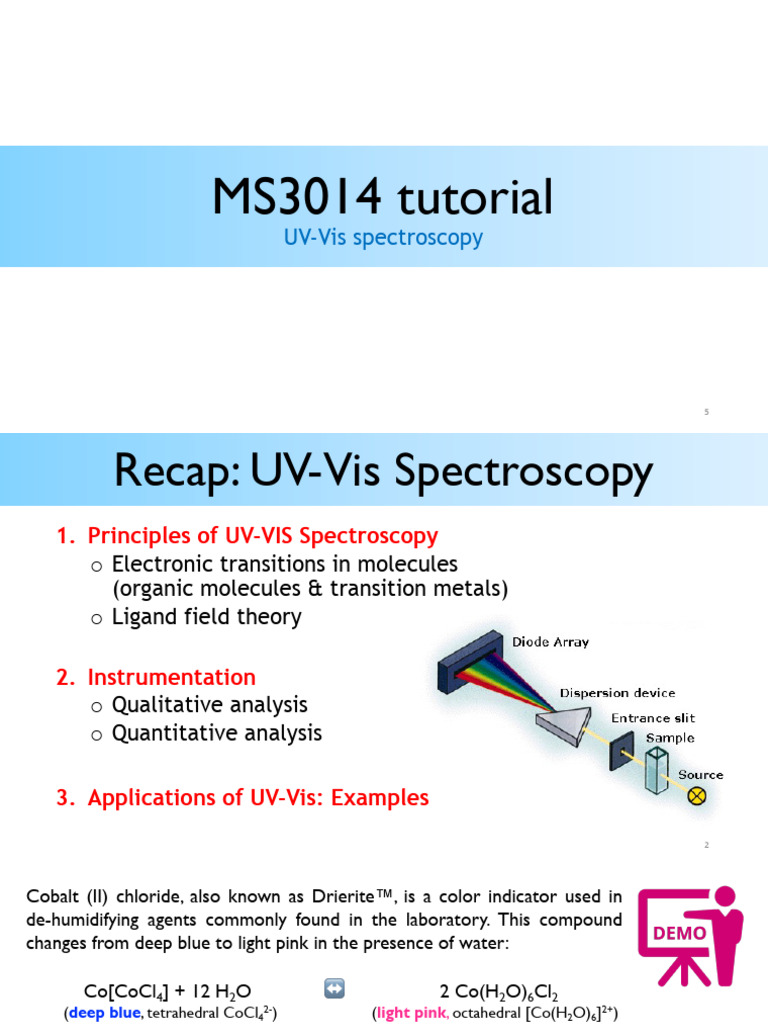 Tutorial 3 Solutions | PDF | Ultraviolet–Visible Spectroscopy ...