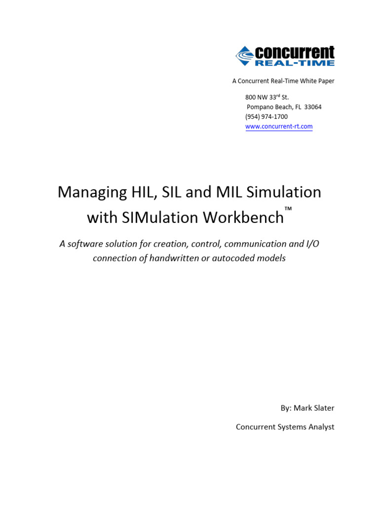 Managing HIL SIL and MIL Simulation With SIM WB | PDF | Input/Output ...