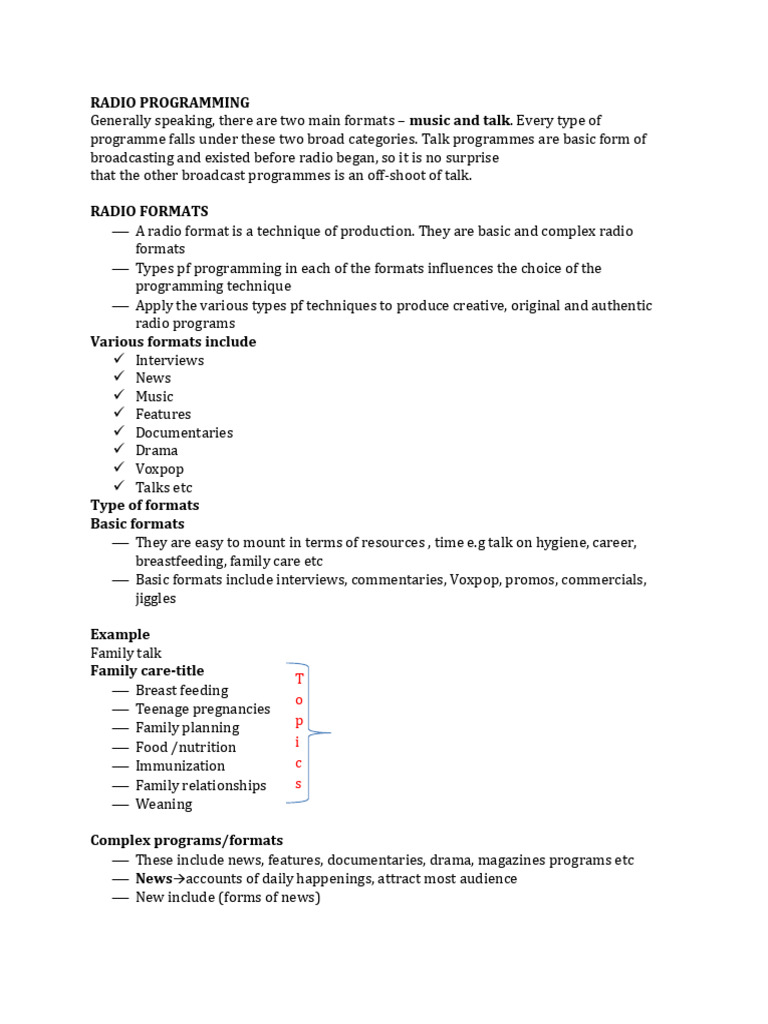 Radio Formats | PDF | News | Mass Media