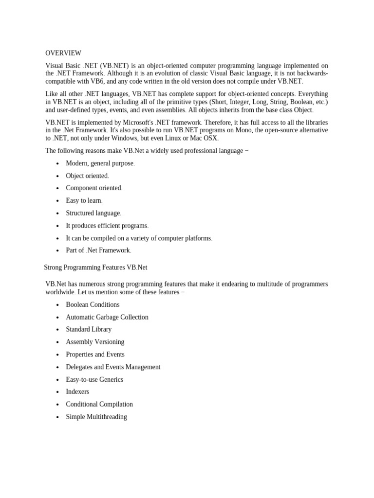VISUAL BASIC | PDF | Data Type | Variable (Computer Science)