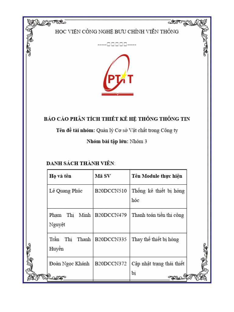 Nhóm 3 - PTTK | PDF