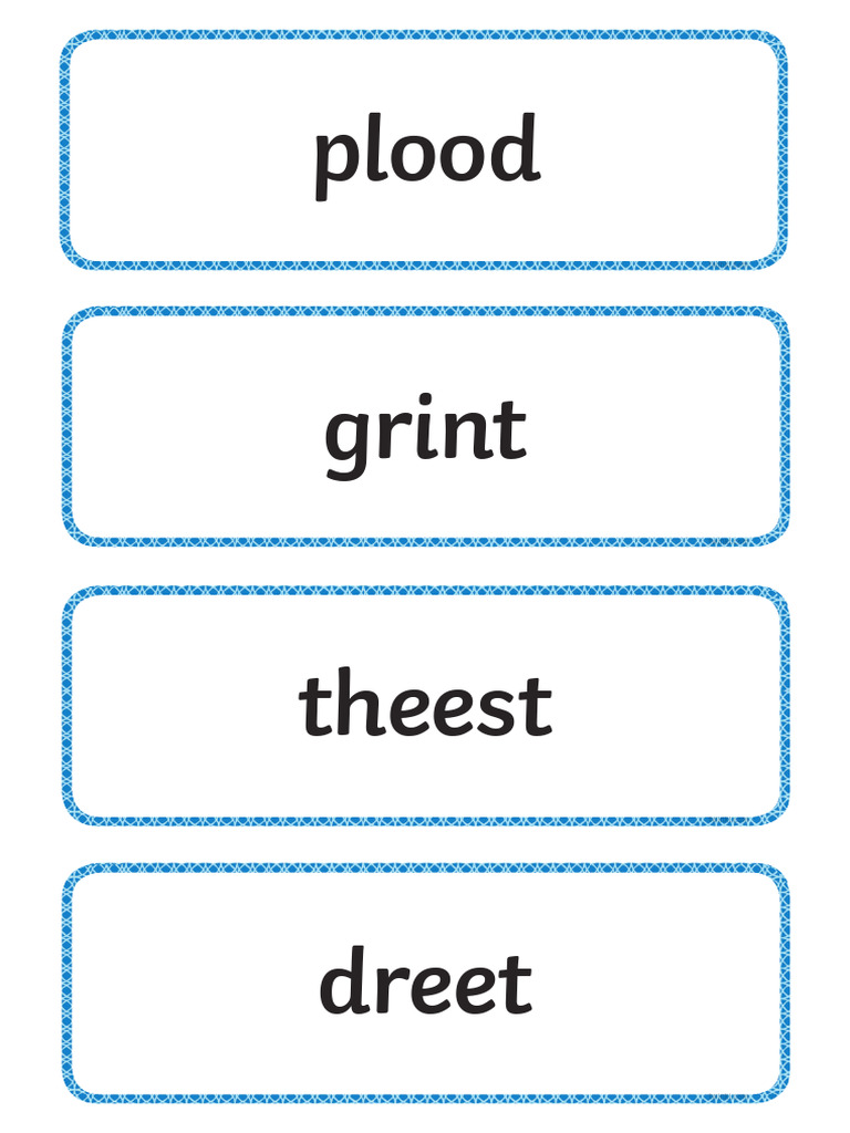 Ui L 1149 Middle East Phase 4 Nonsense Words Flashcards English | PDF