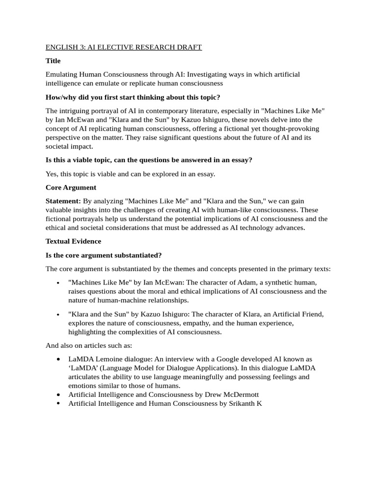 Ai Elective Research Draft | PDF