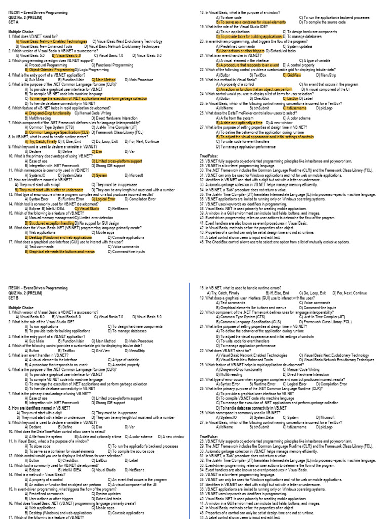Itec81 Quiz 2 Answer | PDF | Graphical User Interfaces | Basic