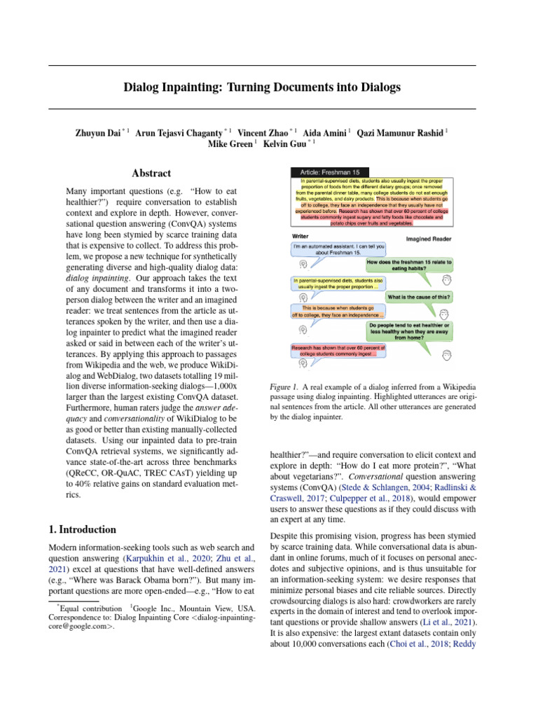 Dialog Inpainting | PDF | Information Retrieval | Data