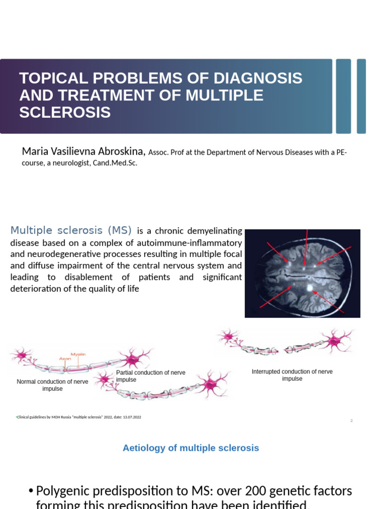 Topical Problems of Diagnosis and Treatment of Multiple Sclerosis | PDF | Multiple Sclerosis ...