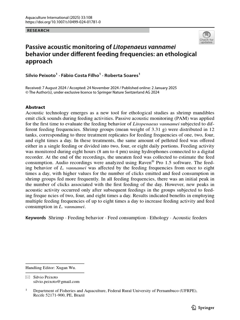 Passive Acoustic Monitoring | PDF | Analysis Of Variance | Signal To ...
