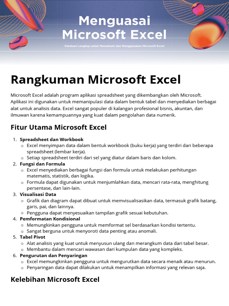 Rangkuman Microsoft Excel | PDF