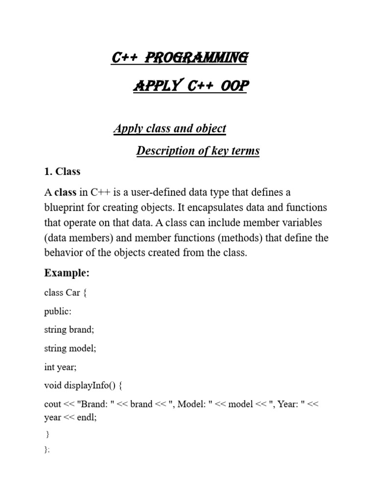 C Task Pdf Class Computer Programming Method Computer