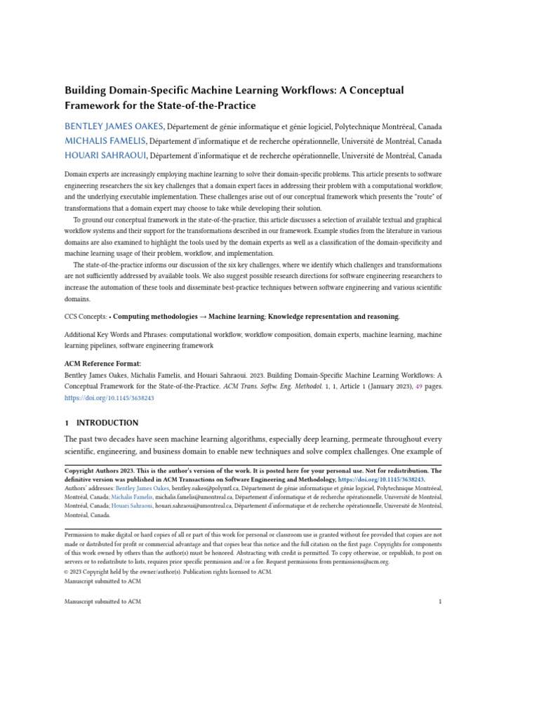 Oakes2023 - Building Domain-Specific Machine Learning Workflows_ a ...
