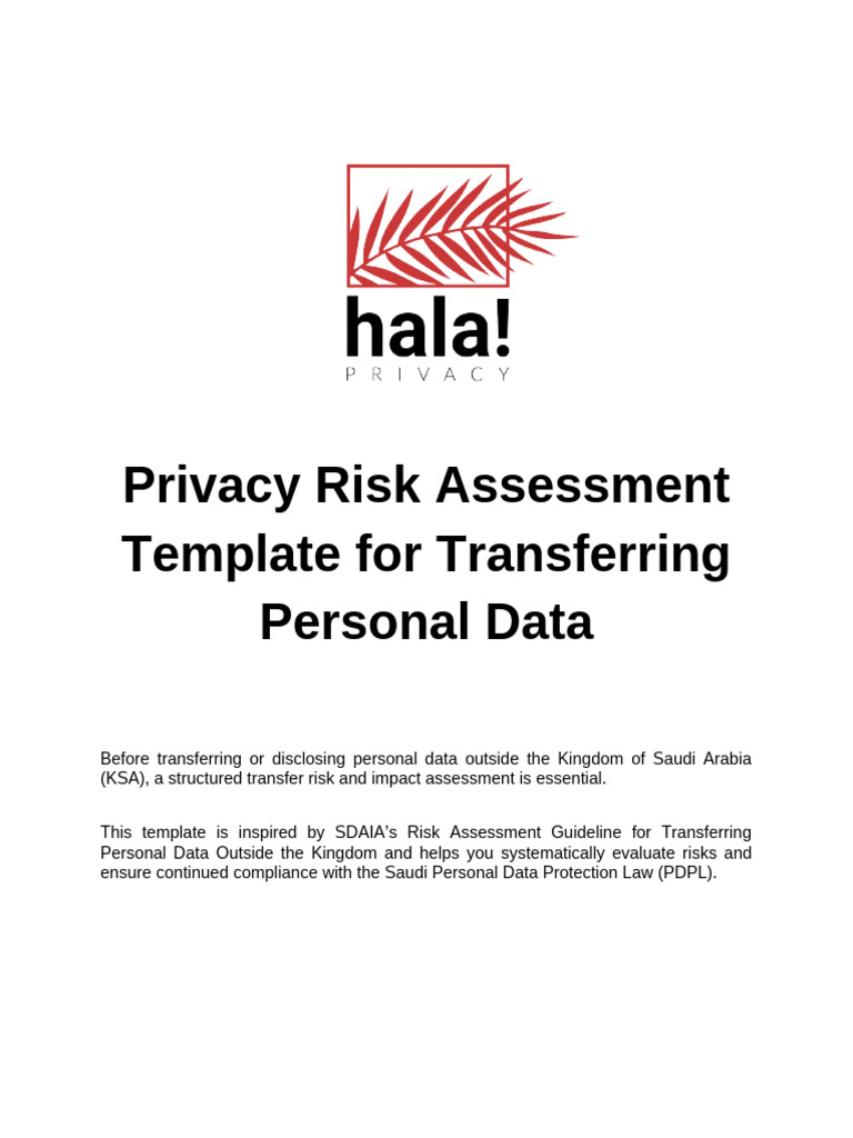 Privacy Risk Assessment Template For Transferring Personal Data Outside ...