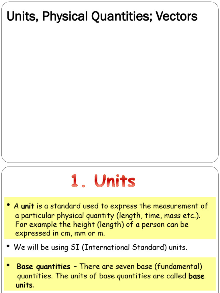 Understanding Units and Physical Quantities | PDF | International ...