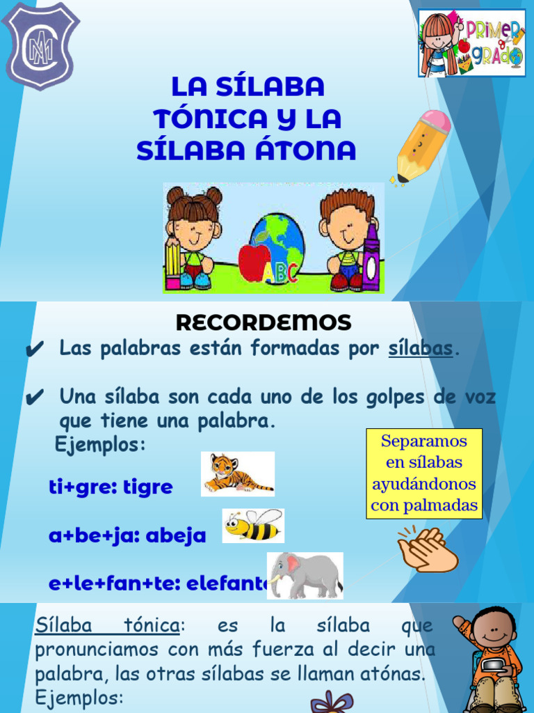 Sílaba Tónica y Átona para Niños | PDF