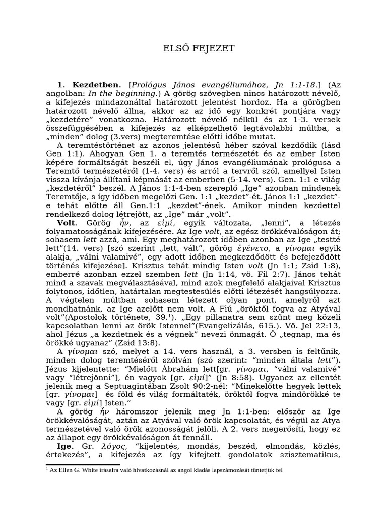 János Ev. Kommentár | PDF