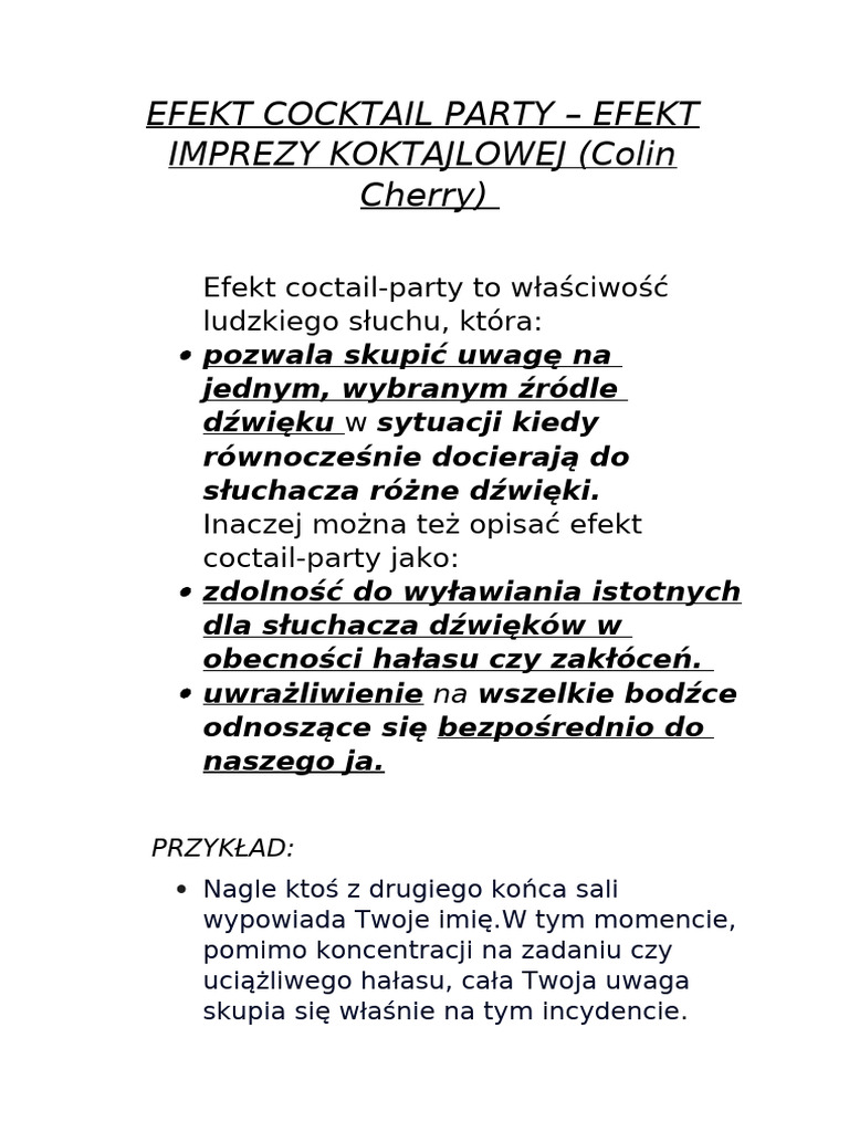 Efekt Cocktail Party | PDF